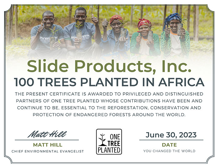 Slide's Reforestation Partnership with One Tree Planted